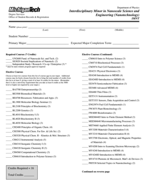Fillable Online mtu Required Courses (7 Credits) - mtu Fax Email Print - pdfFiller