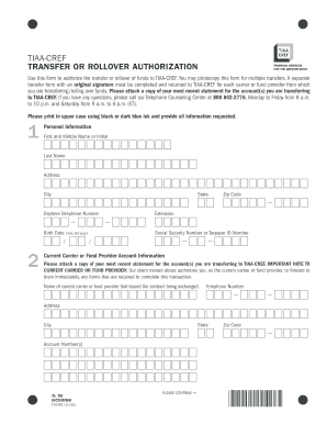 Fillable Online okbu tiaa cref direct transfer authorization form Fax ...