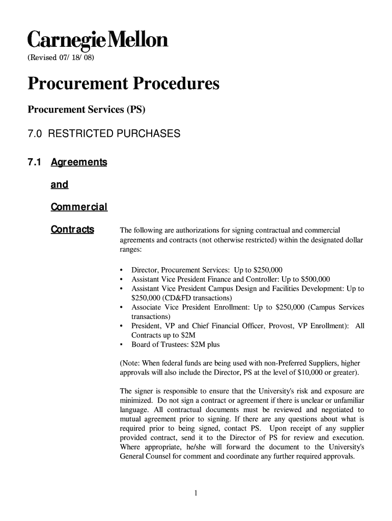 Fillable Online Procurement Procedures Manual Fax Email Print - pdfFiller