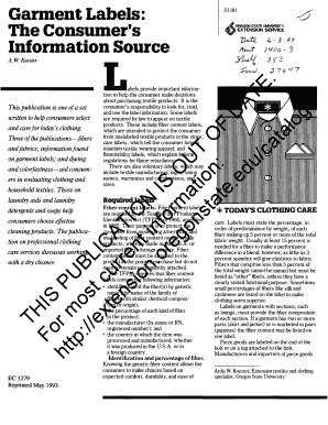 Fillable Online Garment Labels: Fax Email Print - pdfFiller