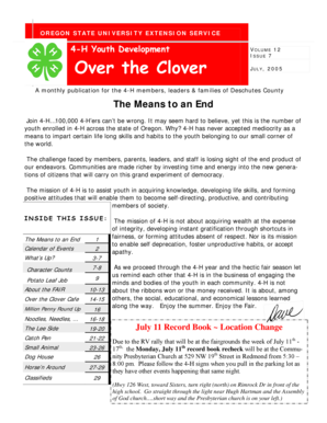 Fillable Online extension oregonstate Over the Clover - extension ...
