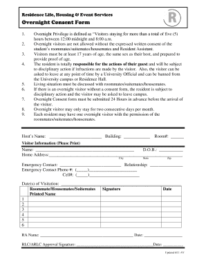 Fillable Online regis Overnight Consent Form - Regis University - regis ...