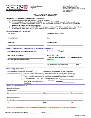 Fillable Online regis You may fill out this form online - regis Fax Email Print - pdfFiller