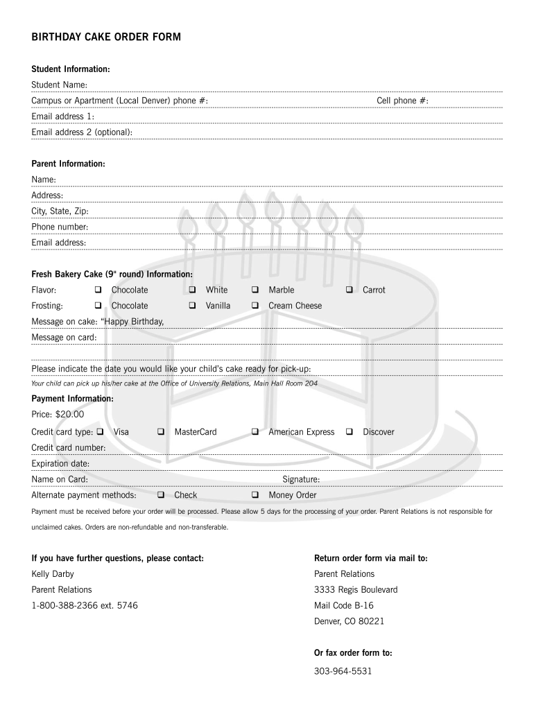 Template Home Bakery Order Form Pdf Fill Online Printable Fillable 