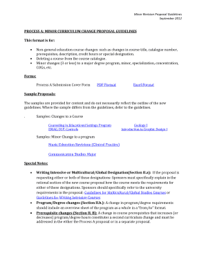 Fillable Online Minor Revision Proposal Guidelines Fax Email Print ...
