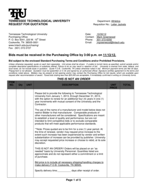 Fillable Online tntech : Letter Jackets Tennessee Technological University Purchasing Office th ...