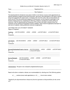 Fillable Online tntech tennessee tech university form t15 Fax Email ...