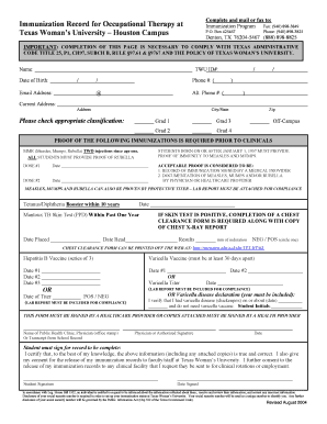 Fillable Online twu Houston Campus - Texas Woman's University - twu Fax ...