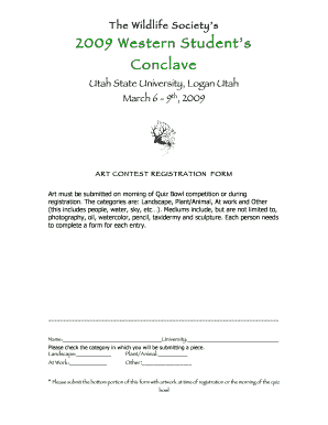 Fillable Online usu Art Contest Registration - Utah State University ...