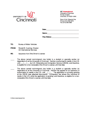 Fillable Online uc Driver License Issuance Form - University of ...