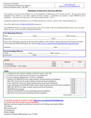 Fillable Online uc University of Cincinnati Software Distribution ...