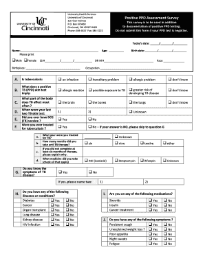 Fillable Online uc Positive PPD Assessment Survey - University of ...