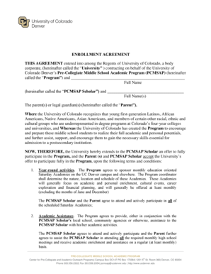 Fillable Online ucdenver 2012Enrollment Agreement[1].pdf - University of Colorado Denver ...