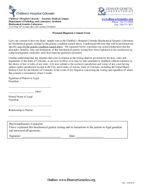 Fillable Online ucdenver Prenatal Consent Form - University of Colorado ...