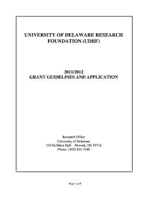 Fillable Online udel UNIVERSITY OF DELAWARE RESEARCH - udel Fax Email ...