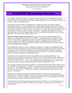 Fillable Online du FirstSTEP Screening Process - University of Denver ...