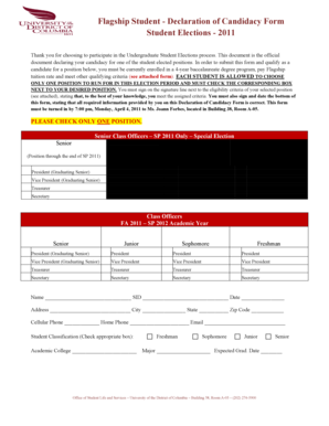 Fillable Online udc Flagship Student - Declaration of Candidacy Form ...