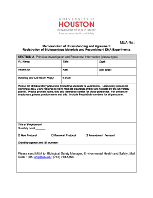 Fillable Online uh Biosafety MUA Form Fax Email Print - pdfFiller