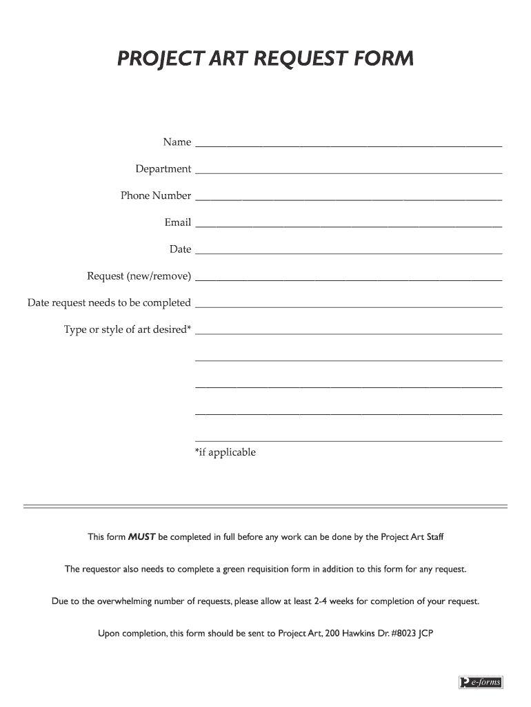 Fillable Online Project Art Request Form Fax Email Print - pdfFiller