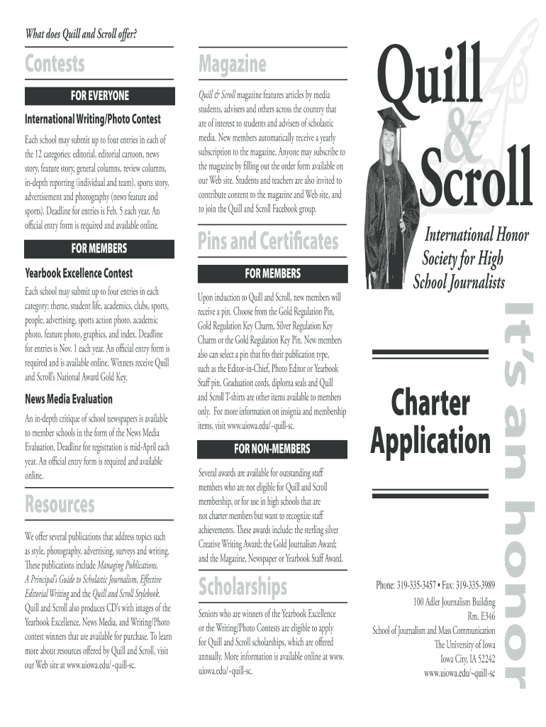 Fillable Online Quill and Scroll Membership Application Fax Email Print - pdfFiller
