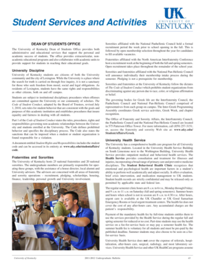 Fillable Online uky Student Services and Activities - uky Fax Email ...