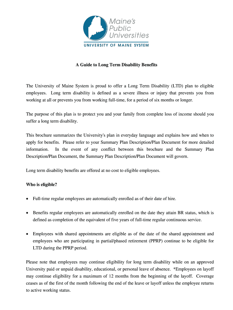 A Guide to Long Term Disability Benefits: Fill out & sign online | DocHub