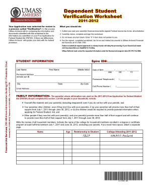Fillable Online umass Dependent Verification_12.indd - umass Fax Email Print - pdfFiller