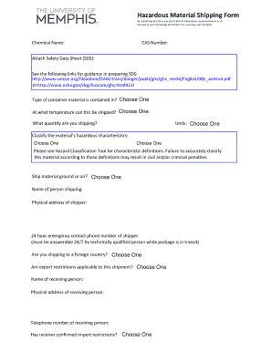 Fillable Online memphis Hazardous Material Shipping Form - memphis Fax ...