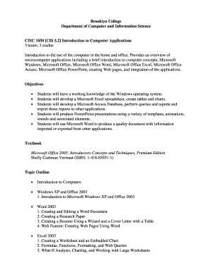 Fillable Online CISC 1050 CIS 5 Fax Email Print - pdfFiller