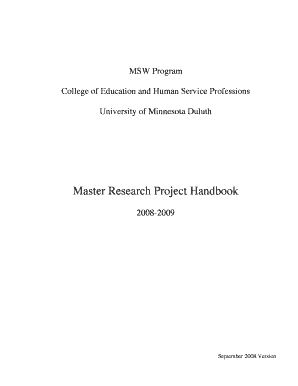 Fillable Online d umn Master Research Project Handbook Fax Email Print ...
