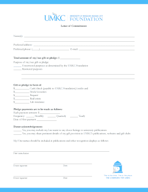 Fillable Online umkc Letter of Commitment - umkc Fax Email Print - pdfFiller