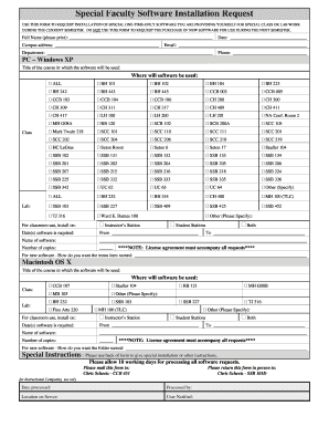 Fillable Online umsl Special Faculty Software Installation Request ...
