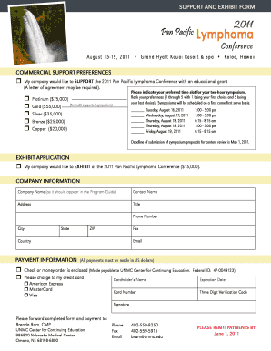 Fillable Online unmc SUPPORT AND EXHIBIT FORM - unmc Fax Email Print - pdfFiller