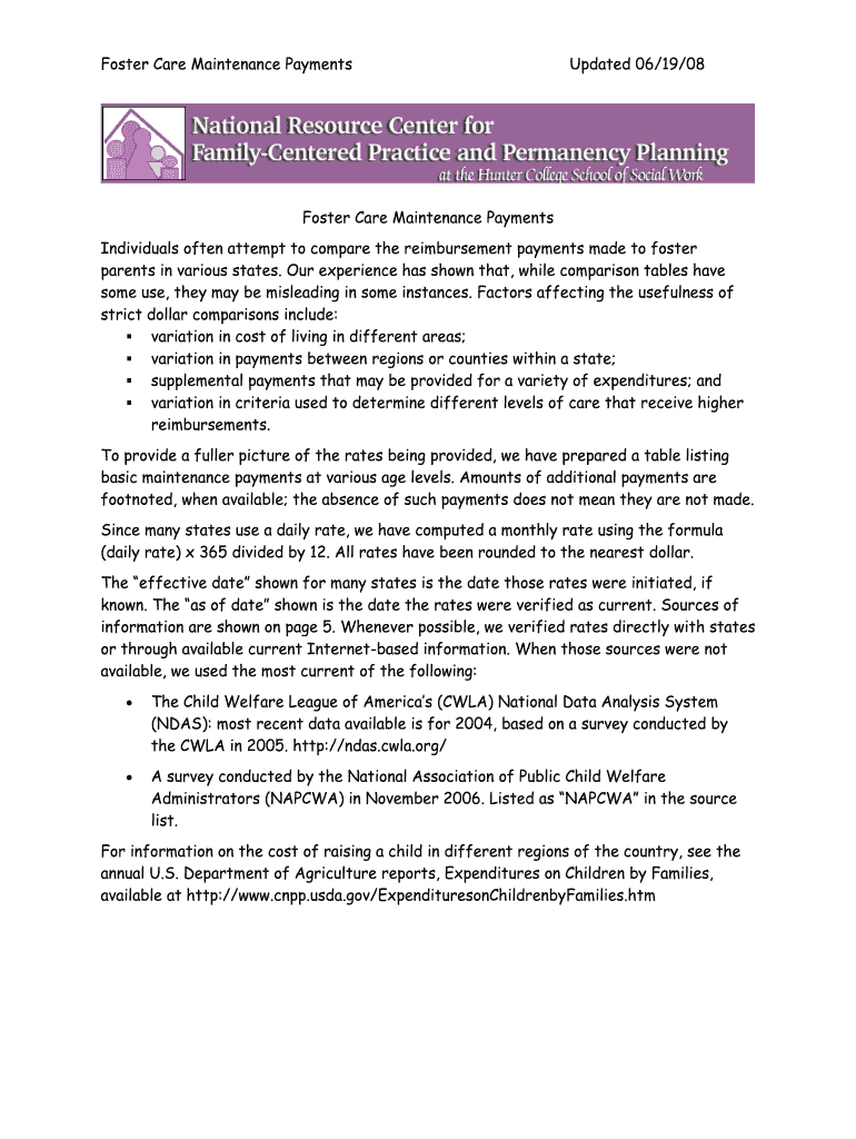 Fillable Online Foster Care Maintenance Payments Fax Email Print ...