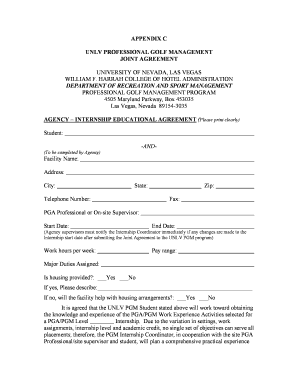 Fillable Online unlv Appendix C: PGM Joint Agreement - University of ...