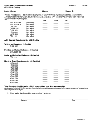 Fillable Online unm ADN Associate Degree in Nursing - unm Fax Email ...