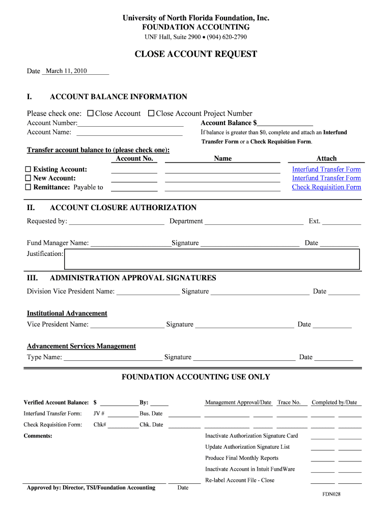 Fillable Online Close Account Request Form Fax Email Print - pdfFiller