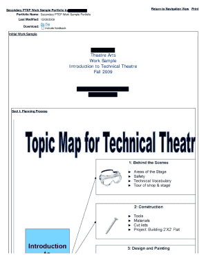 Fillable Online unco Theatre Arts Work Sample Introduction to Technical ...
