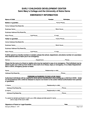 Fillable Online nd Early childhood development center - University of ...