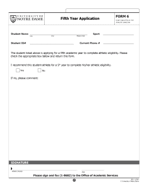 Fillable Online nd Fifth Year Application Fax Email Print - pdfFiller