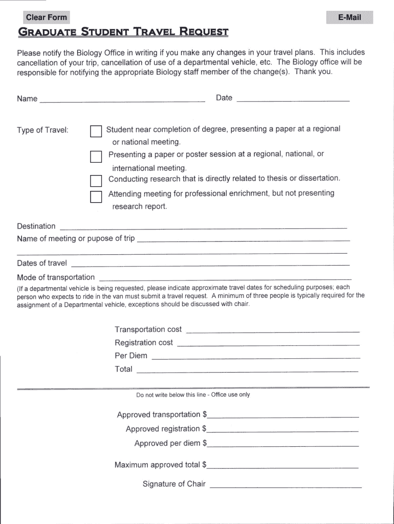 Fillable Online Travel Notification Form Fax Email Print - pdfFiller