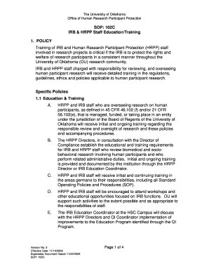 Fillable Online ouhsc SOP: GA 102C - ouhsc Fax Email Print - pdfFiller