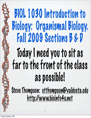 Biology: Organismal Biology - Valdosta - Fill and Sign Printable ...