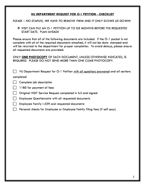 Fillable Online vanderbilt O-1 PACKET (Revised: 09/2010) THIS PACKET CONTAINS THE FOLLOWING ...