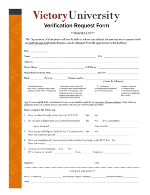 Fillable Online victory Verification Request Form - victory Fax Email ...