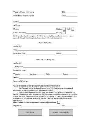 Fillable Online vuu Interlibrary Loan Request Form - Virginia Union ...