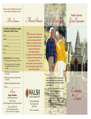 Fillable Online walsh planned giving brochure online form Fax Email ...