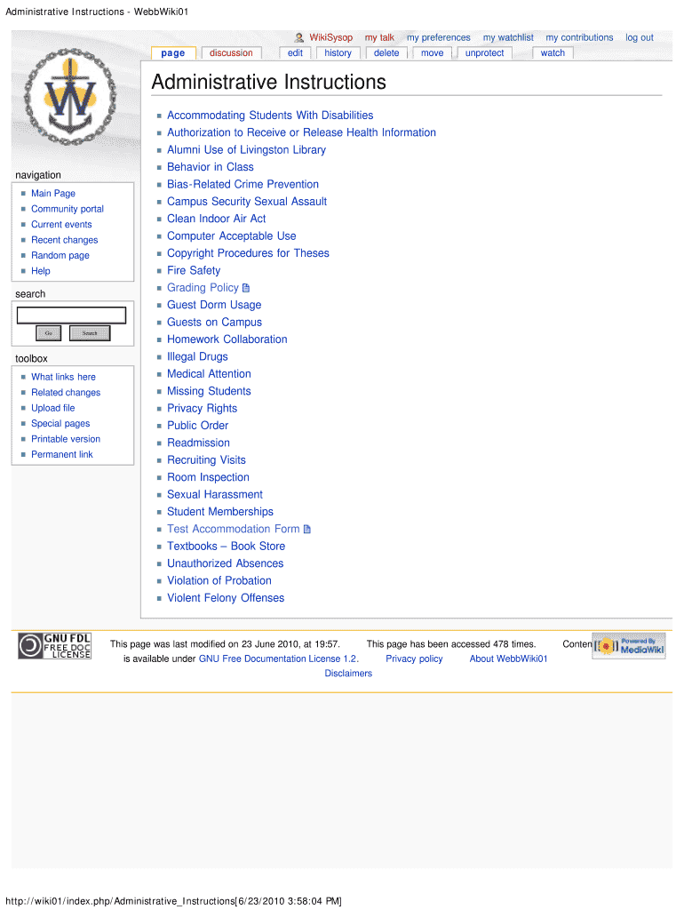 Fillable Online webb-institute Administrative Instructions - WebbWiki01 ...
