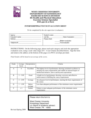 Fillable Online wcupa Site Evaluation (PDF) - West Chester University ...
