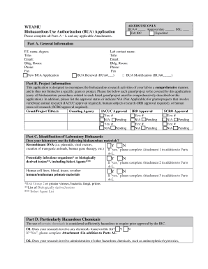 Fillable Online wtamu Laboratory Biohazardous Use Authorization Form ...